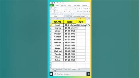 Master Datedif Formula In Excel To Calculate Dates Easily Shorts