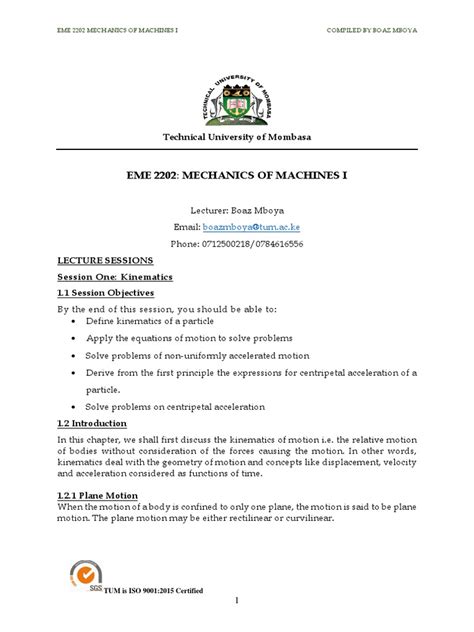 session one kinematics part a pdf kinematics acceleration