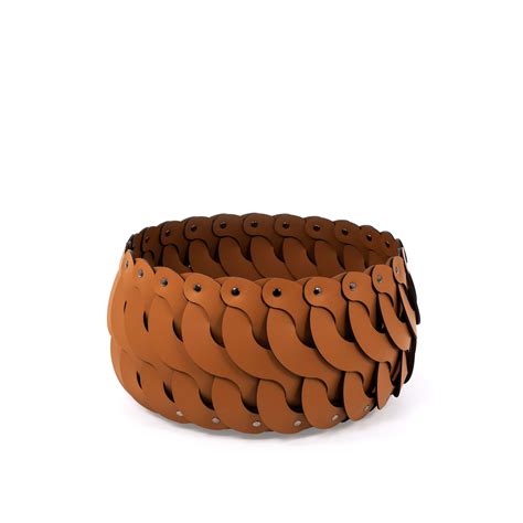 Leather Basket Alicante By Pinetti Shop On Design Italy