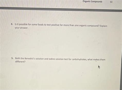 Solved ORGANIC COMPOUNDS LAB Name Section PRE LAB Chegg