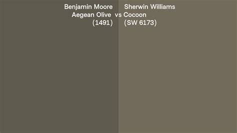 Benjamin Moore Aegean Olive 1491 Vs Sherwin Williams Cocoon Sw 6173