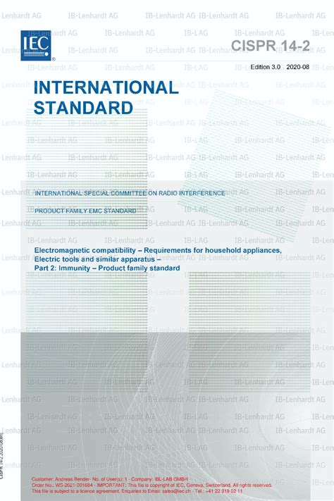 Iec Cispr 14 2 Ed3 0 Emc Standard