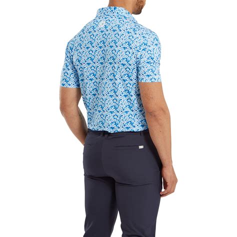 Footjoy Primrose Print Lisle Golf Polo Shirt Ocean 81567 Scottsdale Golf
