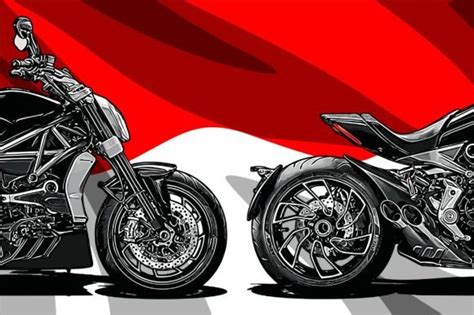 Motorcycle Side View And Flag Vector Tem Graphic By Jellybox999