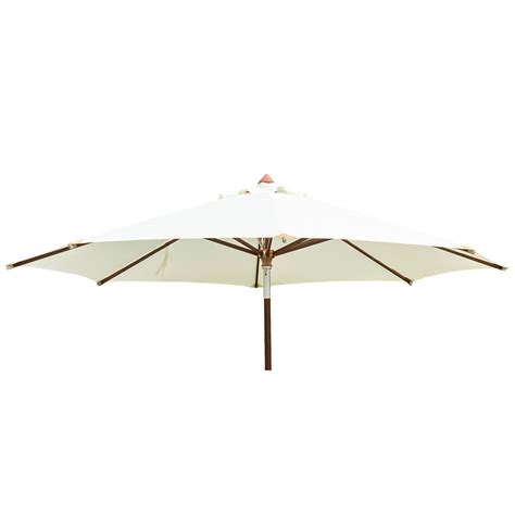 Alexander Rose 3m Hardwood Luxury Round Garden Parasol Ecru Garden