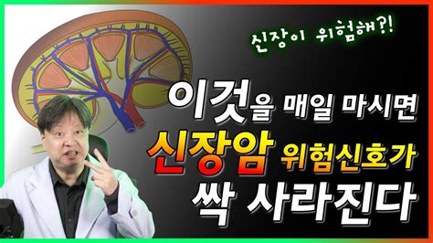 신장에 좋은 음식 이것을 매일 마시면 신장암 위험신호가 싹 사라진다 한의학박사 김순렬 Youtube