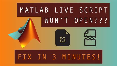 Matlab Live Script Wont Open Easy 3 Minute Fix Youtube