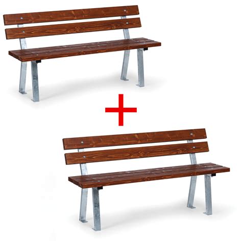 Outdoor Bank WOODY mit Rückenlehne 1 1 GRATIS verzinkt 1500 mm