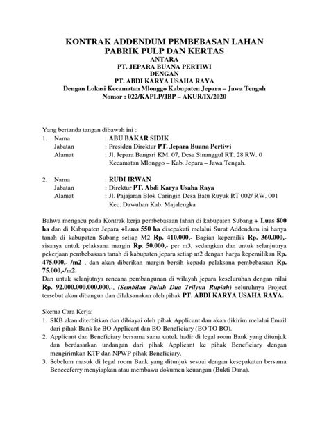 Surat Adendum Jepara Pdf
