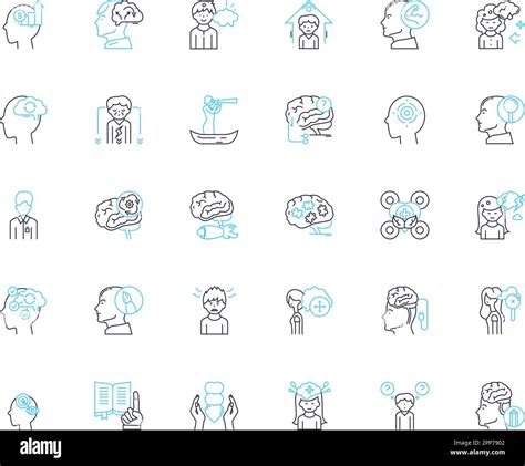 Cognitive Ability Linear Icons Set Intelligence Comprehension Memory Perception Reasoning