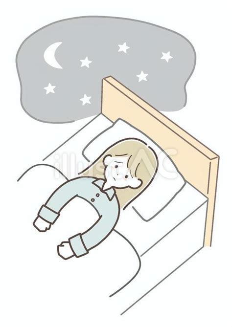 眠れない女性イラスト No 25293490｜無料イラスト・フリー素材なら「イラストac」