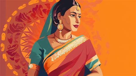 Premium Ai Image Teej Festival Illustration