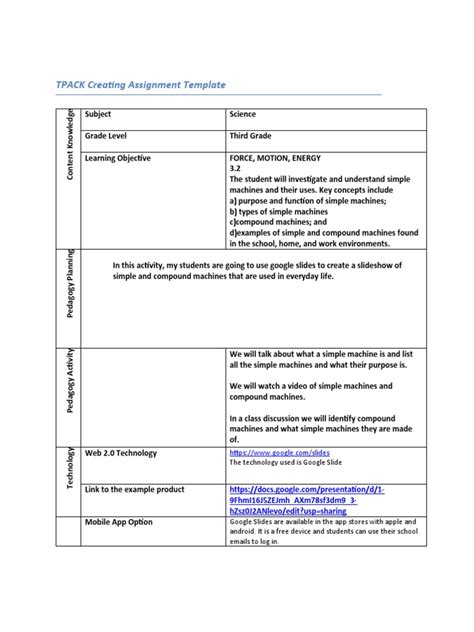 Tpack Template Creating Pdf Mobile App Mobile Computers