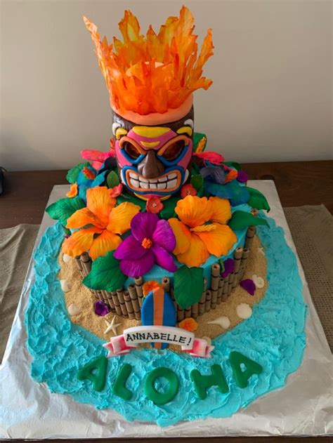 Hawaiian Luau Birthday Cake