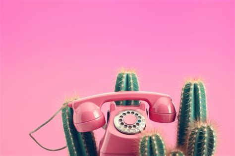 Premium Ai Image Cactus Frenzy Captivating Pinktoned Mobile Wallpaper