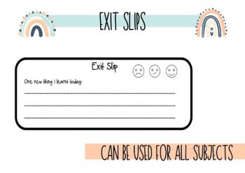 Exit Slip Exit Slips By PaperloversStore TPT