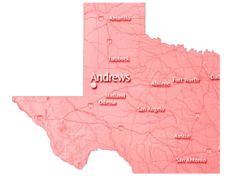 Andrews Texas Map Korprinter