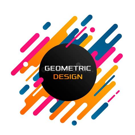 Modern Abstract Geometric Background With Various Rounded Linear Figures Vector Illustration Of