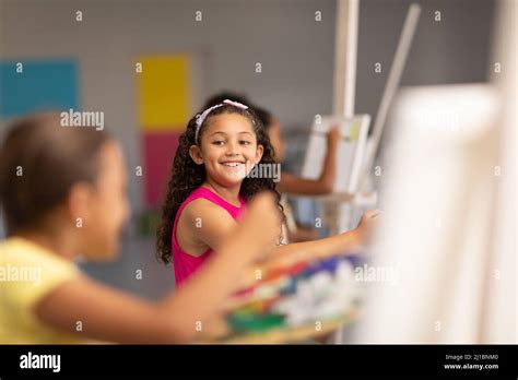 Happy Babegirl Looking Classmate Drawing Hi Res Stock Photography And Images Alamy