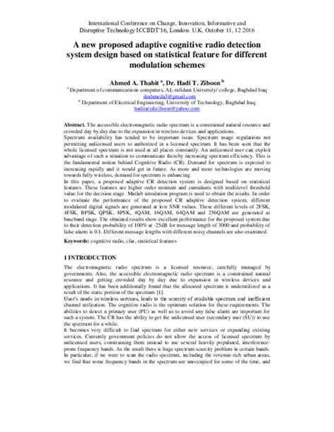 Pdf A New Proposed Adaptive Cognitive Radio Detection System Design