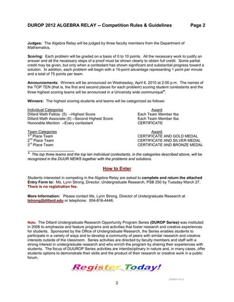 Du 2012 Algebra Relay Guidelines Pdf