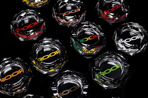 Roor Glass Crystal Cut Ashtrays Color Decal — Roor Retail