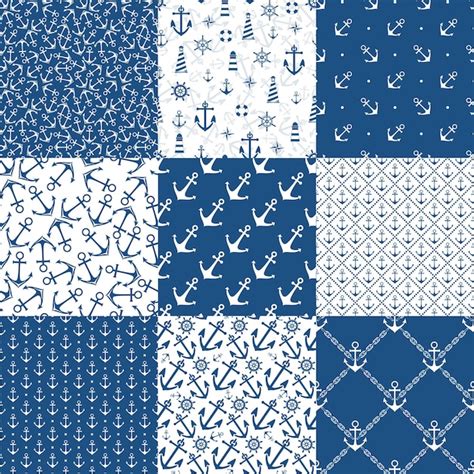 Premium Vector Collection Seamless Anchor Pattern