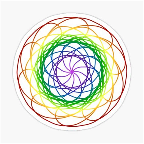 Rainbow Spirograph Sticker For Sale By Blackmoonrose13 Redbubble