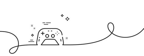 Gamepad Line Icon Game Joystick Sign Royalty Free Vector