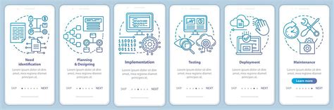 Mobile App Onboarding Template With Linear Illustrations And Ui Concept Vector Layout Site