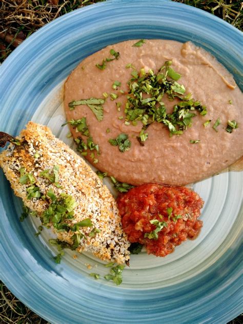 Chile Rellenos With Refried Beans Beets And Barefeet