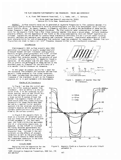 The Flat Conductor Electromagnetic Saw Transducer Theory And Experiment Ieee Conference