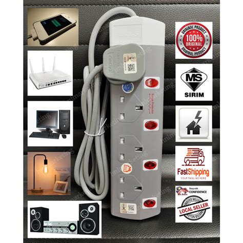 Focus Trailing Socket Extension Wire Adaptor Sirim Surge Protector Shopee Malaysia