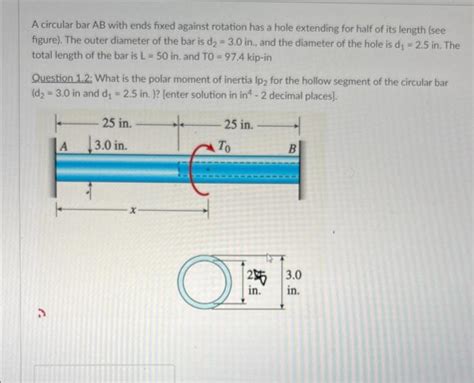 Solved A Circular Bar AB With Ends Fixed Against Rotation Chegg Com