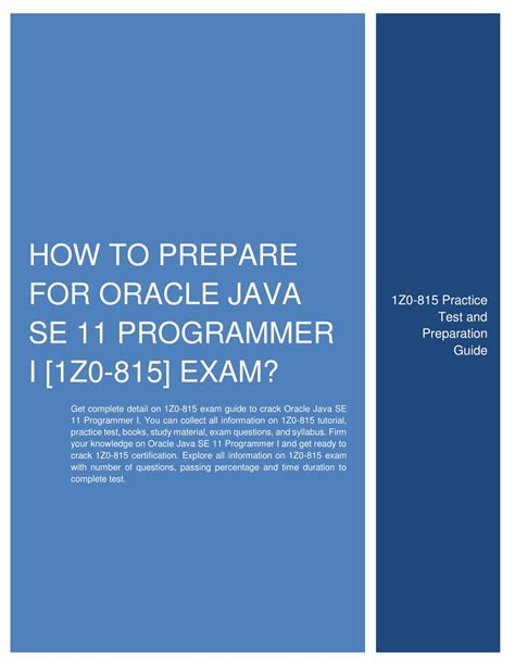 Ppt How To Prepare For Oracle Java Se 11 Programmer I 1z0 815 Exam