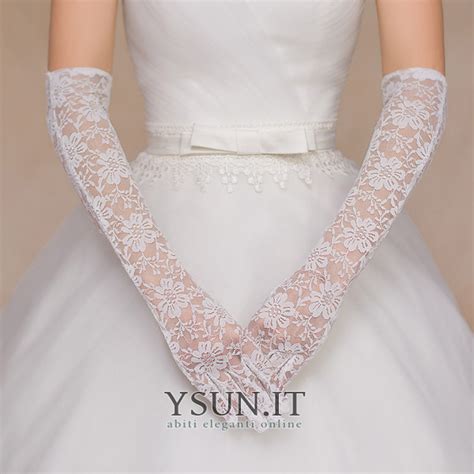 Guanti Da Sposa Caduta Formale In Pizzo Super Lungo Pieno Finger Bianco Ysun It