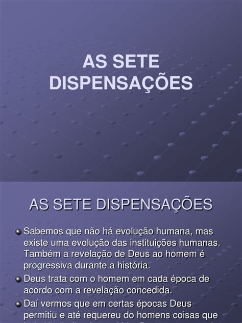 As Sete Dispensações Pdf Gênesis Livro Livro Do Êxodo