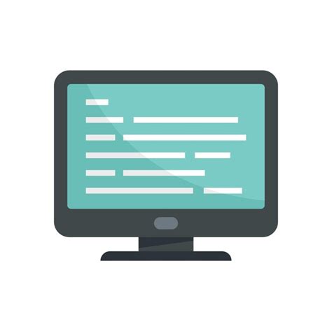 Premium Vector Programming Monitor Icon Flat Vector Computer Web Software Screen Development