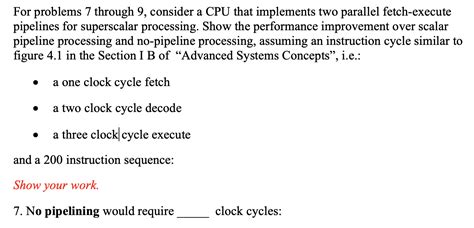 Solved For Problems Through Consider A CPU That Chegg