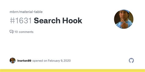 Search Hook · Issue 1631 · Mbrnmaterial Table · Github