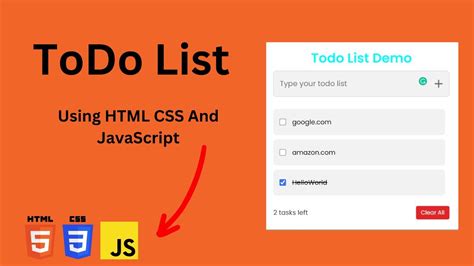 Build A Todo List App In HTML CSS JavaScript In 2023 With Code