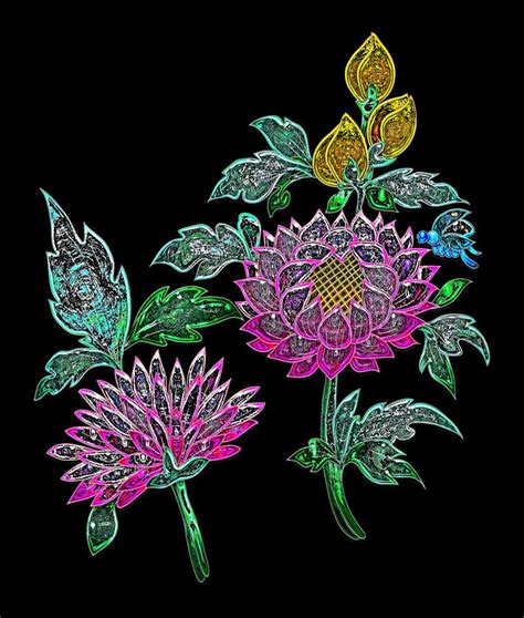 [ลายไทยเพื่อการอนุรักษ์] 🏵️🌻🌼 ลายดอกทานตะวันและดอกเบญจมาศครับ 🌼🌻🏵️ 🌻🌻🌻