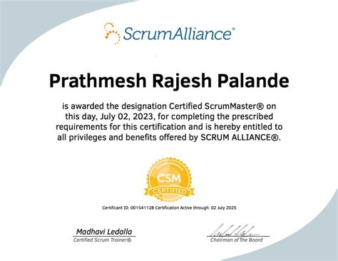 Prathmesh Palande On Linkedin Scrummaster Certifiedscrummaster