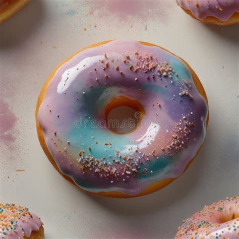 Donut Covered With Iridescent Glossy Glaze Stock Illustration