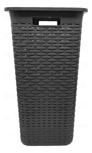 Canasto Cesto Ropa Sucia Lavadero Pl Stico Simil Rattan Hsk