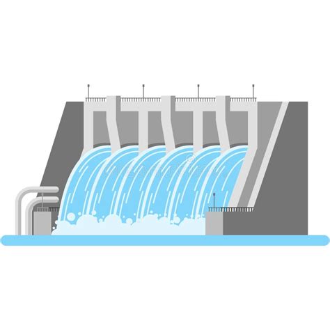 Icono Vectorial De La Central Hidroeléctrica Ilustración del Vector