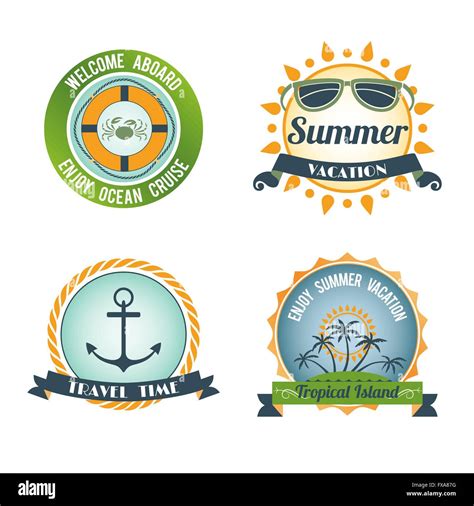 Travel Color Labels Stock Vector Image And Art Alamy