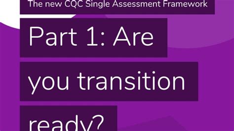 Single Assessment Framework Are You Transition Ready