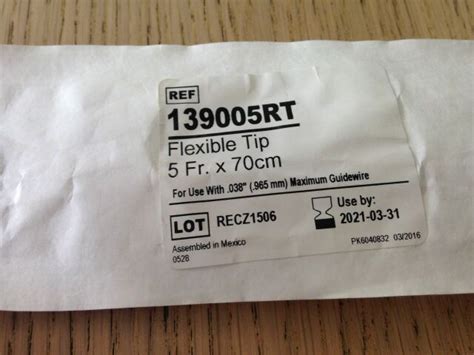 New Bard 139005rt Polyurethane Ureteral Catheter 5fr X 70cm