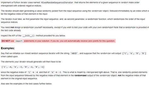 Solved Implement A Python Iterator Class Named Chegg